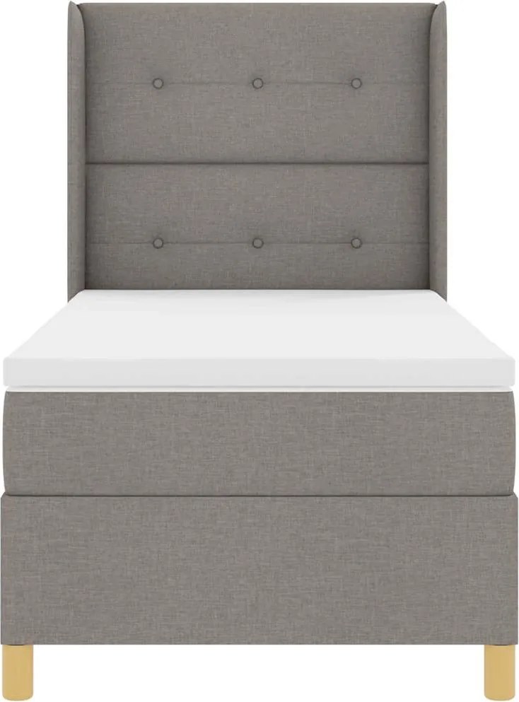Postel s boxspringem s čelo Taupe 90 x 190 cm textil 3341809