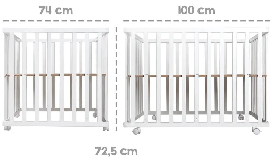 Bílá dětská ohrádka 100x75 cm – Roba