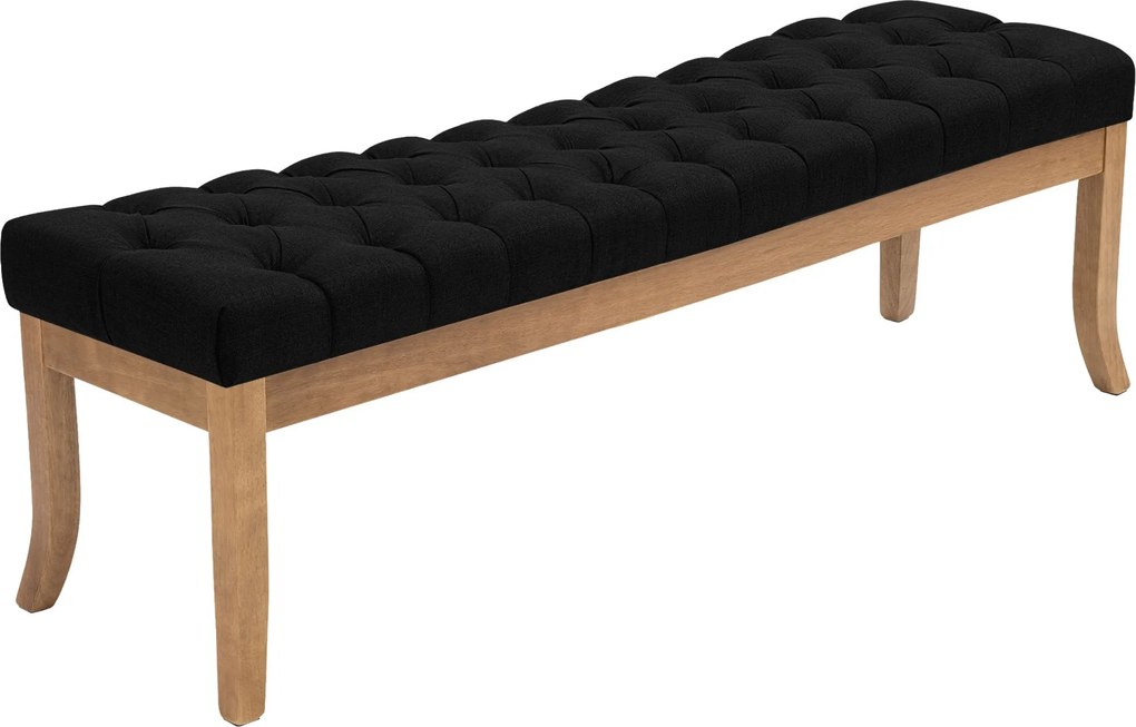 Lavice Ramses látka světlý antik 150 cm – černá
