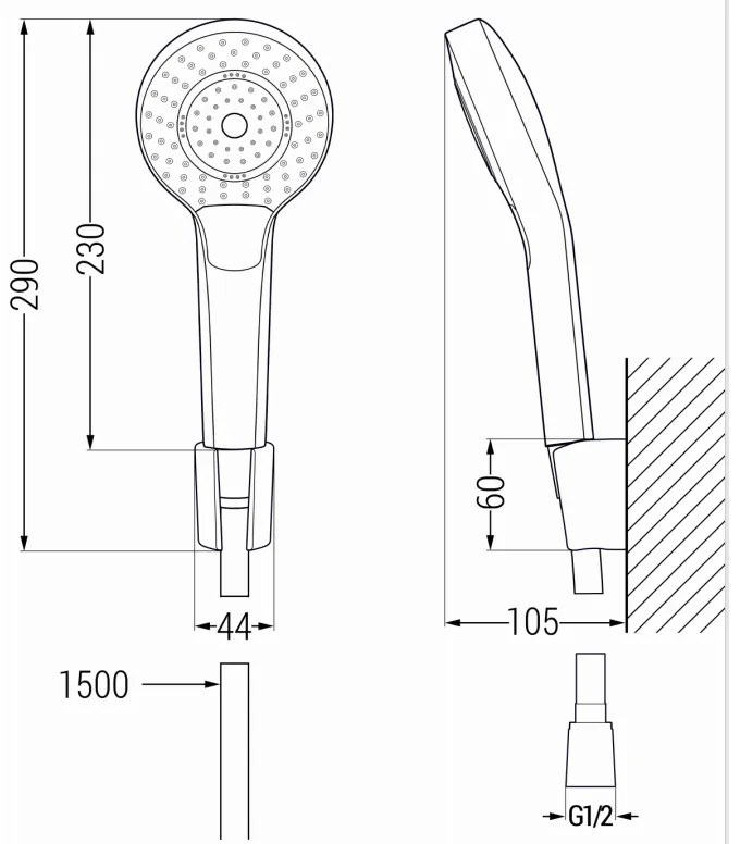 Mexen Royo vanová sada R05, chrom - 72213R05-00
