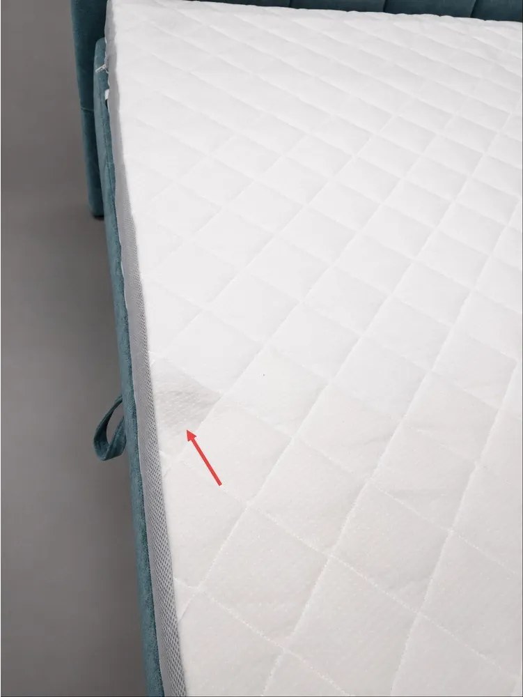 Modrá čalouněná dvoulůžková postel s úložným prostorem s matrací/s topperem 180x200 cm Elva Bold Line - II. jakost – Bonami Selection
