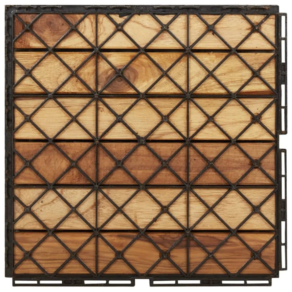Terasové dlaždice 20 ks 30 x 30 cm masivní teak vertikální vzor,  3152102