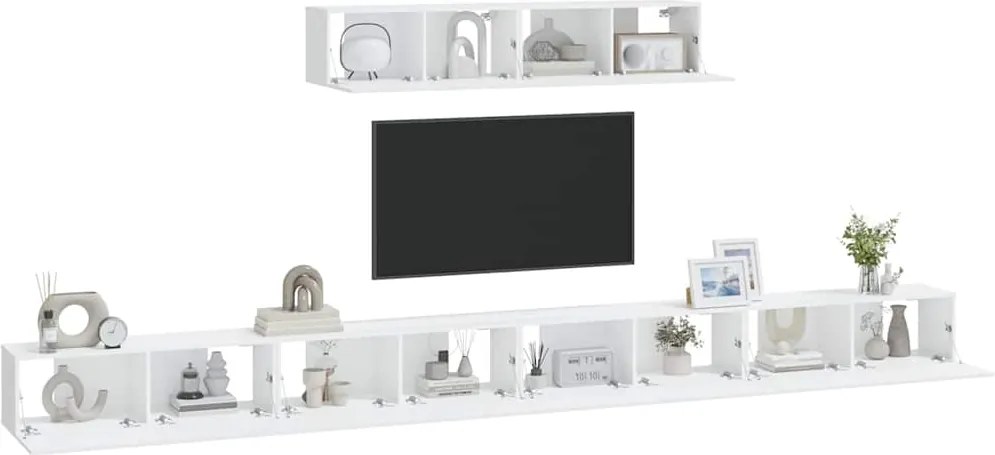 6dílný set TV skříněk bílý kompozitní dřevo 3114606
