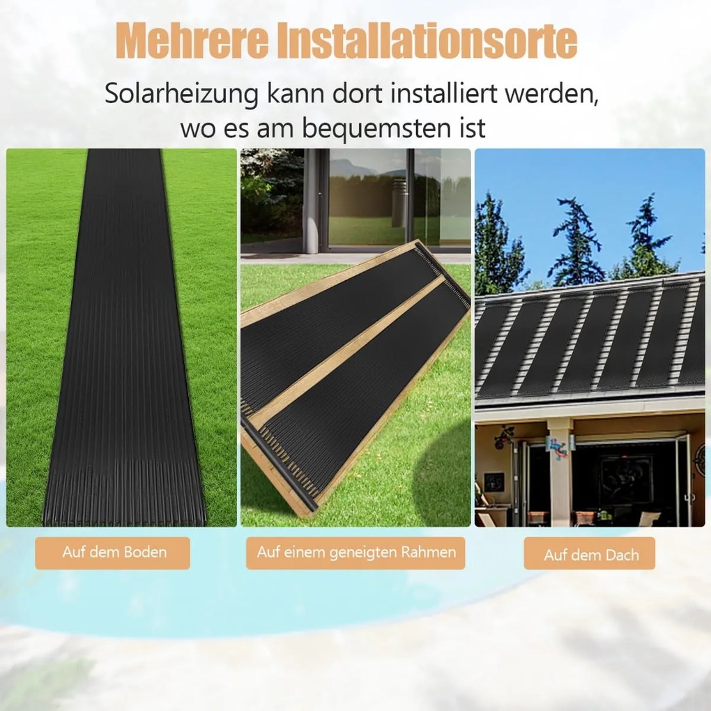Costway Ohřívač bazénu solární kolektorové panely pro 21500 l podzemní