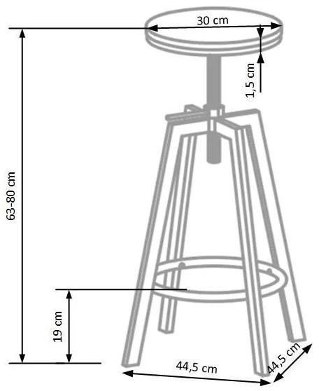 Barová židle 80x30 cm černá