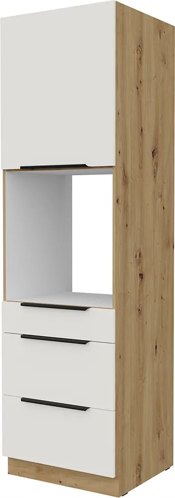 ARIA az | vysoká skříňka 60 DPS-210 3S1F na vestavnou troubu | PREMIUM BOX | 60 cm | ANTI FINGERPRINT povrch | artisan/bílá