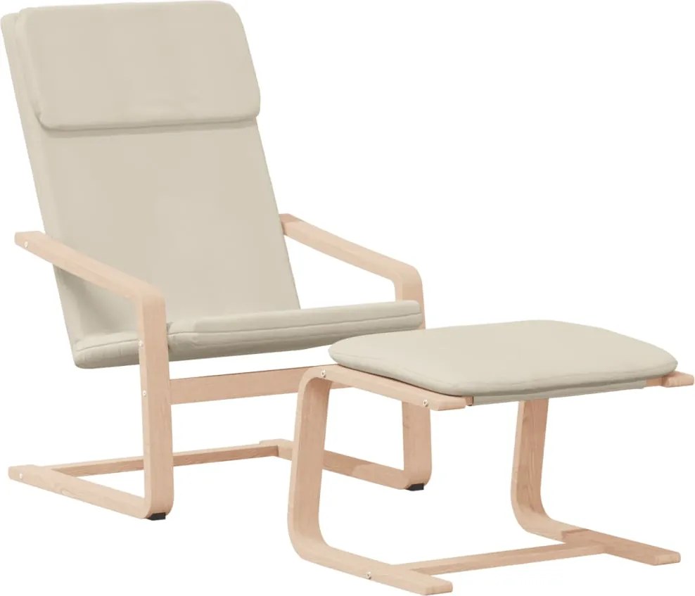 Relaxační křeslo s podnožkou krémové textil 3154412