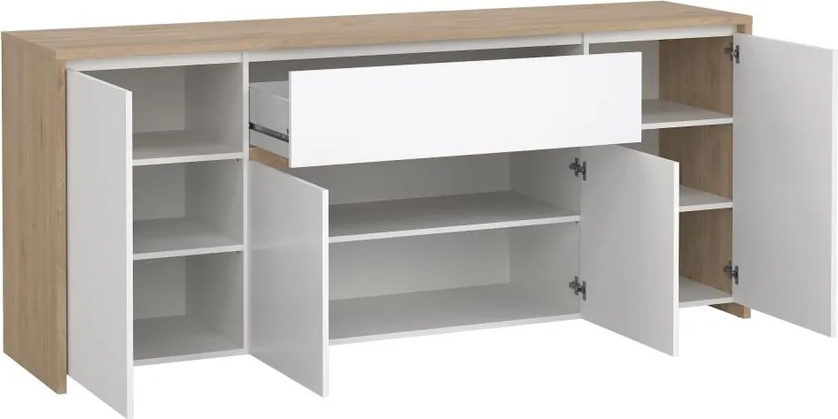 FALCO Komoda Nerea 316 jackson hickory/bílý lesk