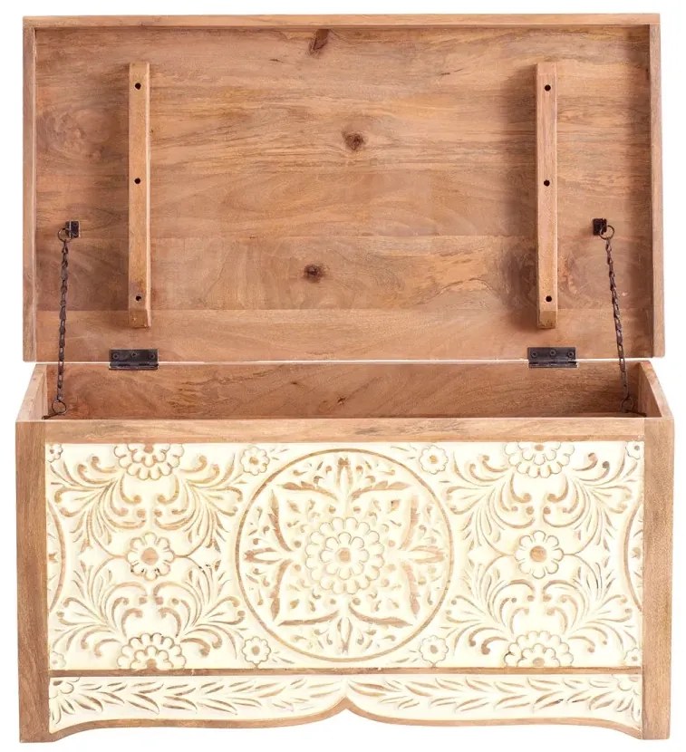 furniture-nabytek.cz - Masivní truhlice Delmar z mangového dřeva, hnědá – 88×88×44 cm