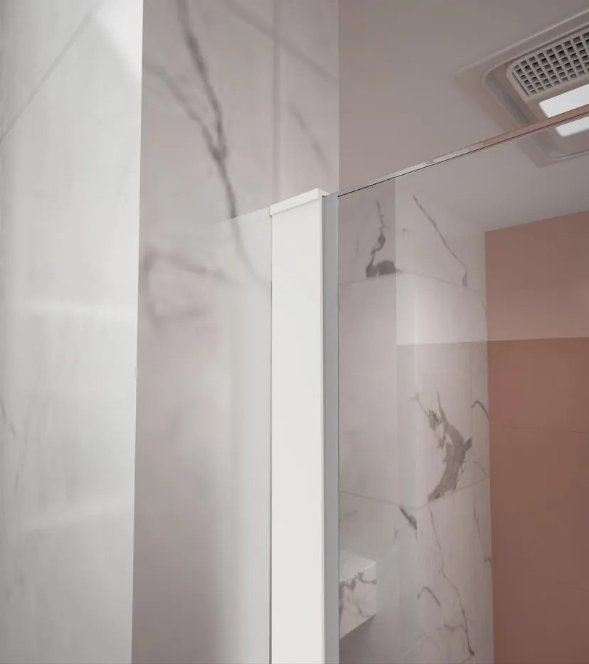 Erga Paris, sprchová zástěna Walk-In 60x200 cm, 8mm čiré sklo, bílý matný profil, ERG-V02-PARIS-060x200-CL-WH