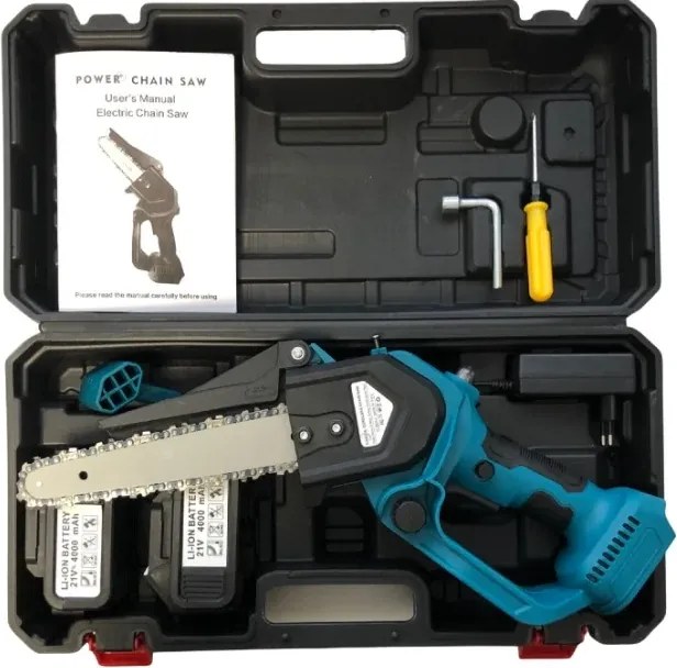 Nakida Akumulátorová 8" ruční mini pilka NAKIDA HT-6602-2 s olejovým mazáním + 2x baterie + 2x řetěz + kufr