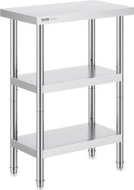 Nerezový stůl na přípravu jídla Komerční kuchyňský pracovní stůl 35,6 × 61 cm