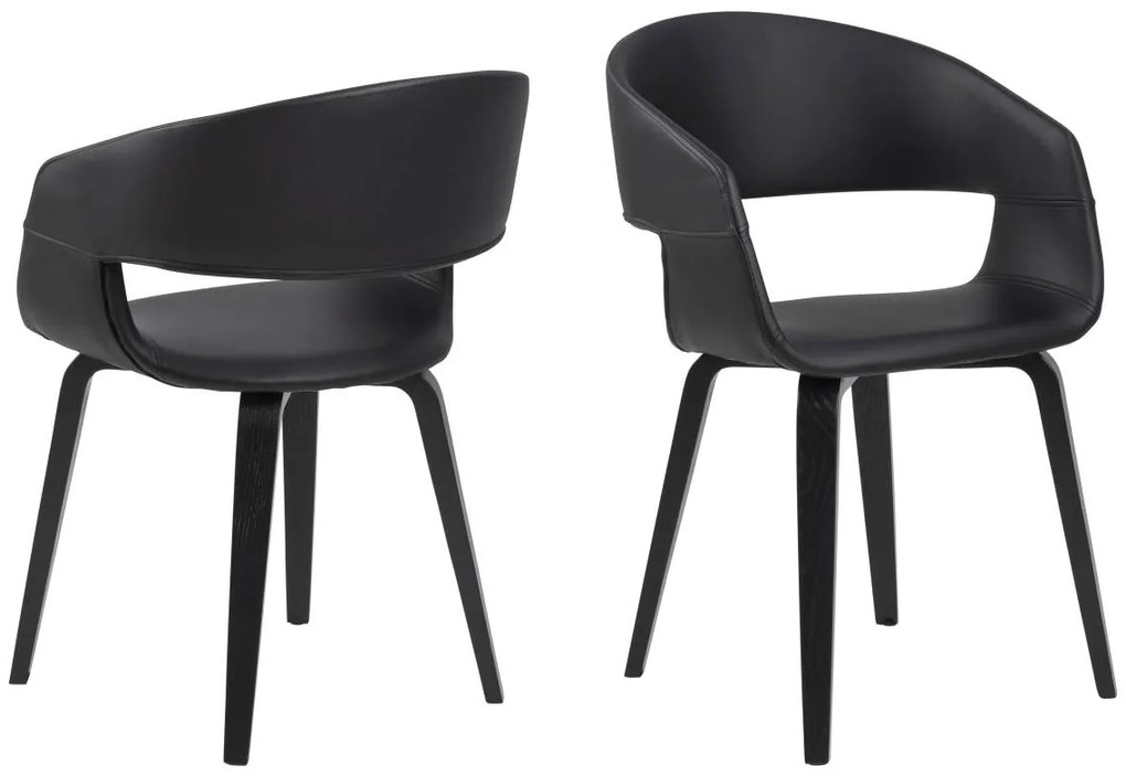 Designová židle Nere černá-bříza