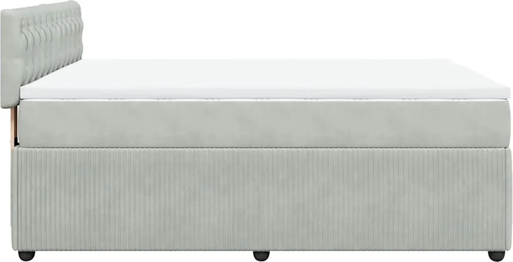 Box spring postel s matrací světle šedá 140x200 cm samet 3290064