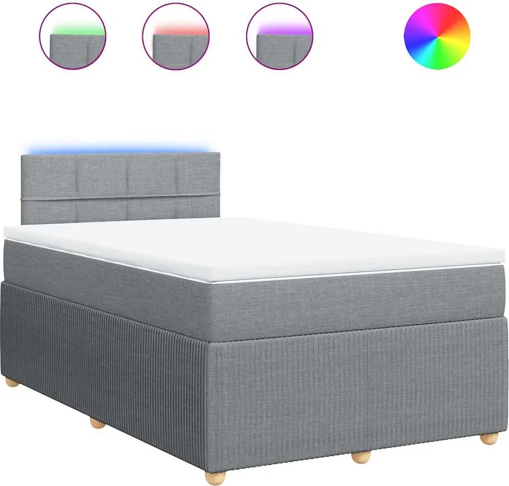 Box spring postel s matrací světle šedá 120 x 200 cm textil 3289723