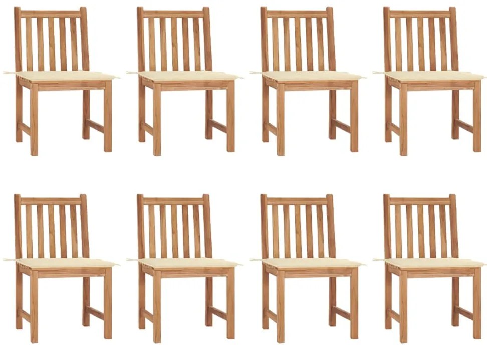 Zahradní židle s poduškami 8 ks masivní teak 3073144