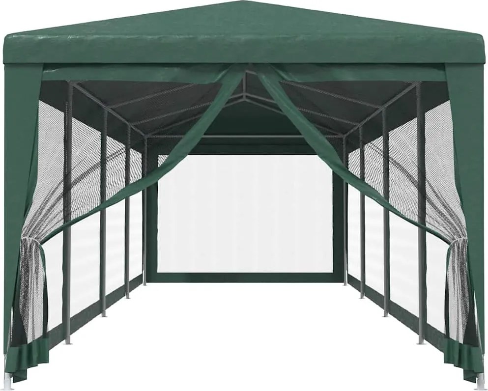 Party stan s 10 síťovanými bočnicemi zelený 3 x 12 m HDPE 319248