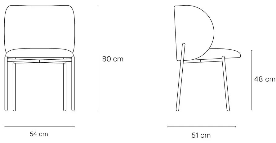 Tmavě modrá čalouněná jídelní křesla v sadě 2 ks Mogi – Teulat