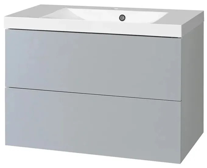 Mereo Aira, koupelnová skříňka s umyvadlem z litého mramoru 81 cm, šedá CN731M