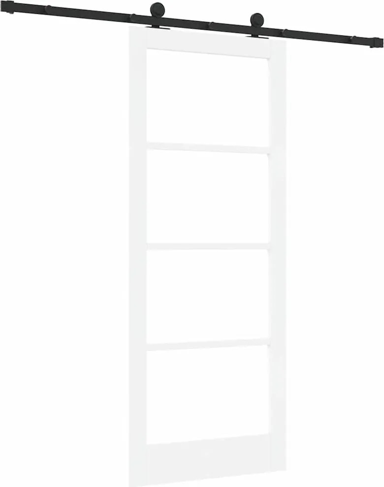 Posuvné dveře ORKDAL 83 x 202 cm Masivní borové dřevo a sklo 3332026