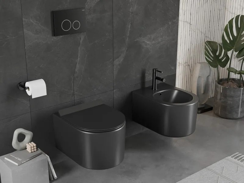 Mexen Sofia Rimless závěsná wc mísa se sedátkem s pomalým zavíráním, černá matná, 30540185