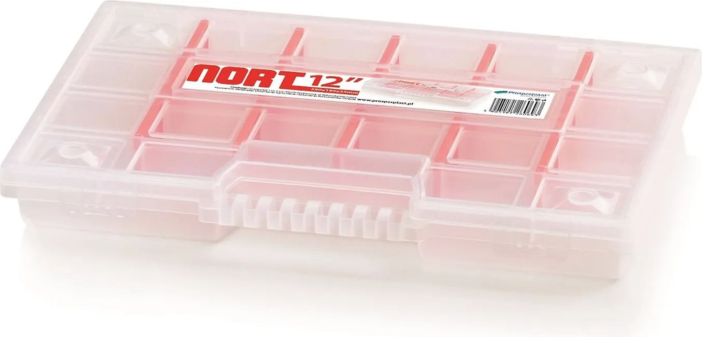 PRO Plastový organizér 22 přihrádek (přepážky) NORT 290x195x35 červený