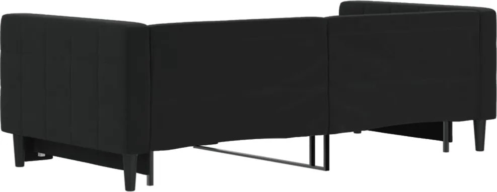 Válenda s přistýlkou černá 90 x 190 cm samet 3196706