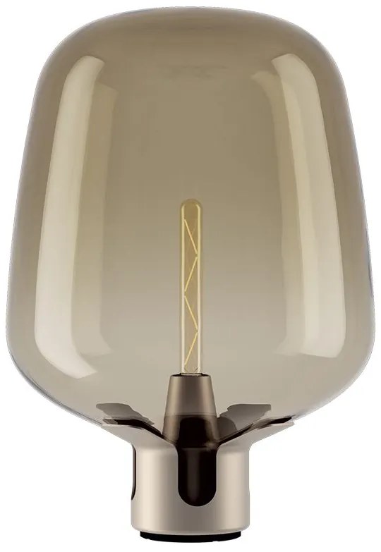 Lodes Flar large, lampa z medového skla a champagne základny se stmívačem, 1x25W E27, výška 62,5cm
