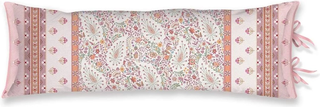 Pip Studio polštář Kairi Bloom 30 x 90 cm - světle růžový (Dlouhý dekorační polštář na postel ve světle růžové barvě. )
