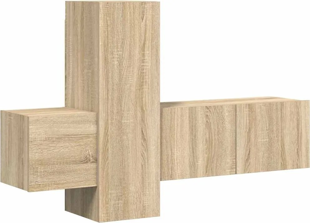 3dílný set TV skříněk dub sonoma kompozitní dřevo 3078969
