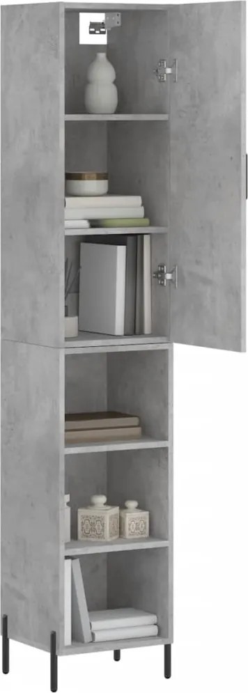 Skříň highboard betonově šedá 34,5x34x180 cm kompozitní dřevo 3198989
