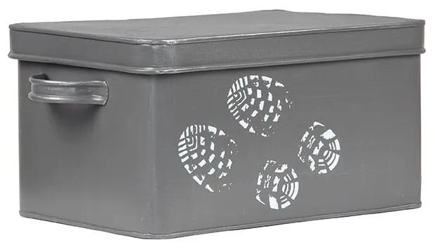 Šedý kovový box na přípravky pro boty LABEL51