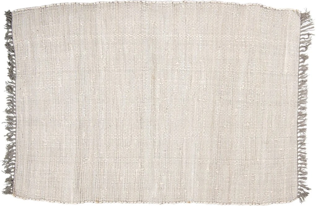 Béžový bavlněný koberec se střapci - 90*140 cm