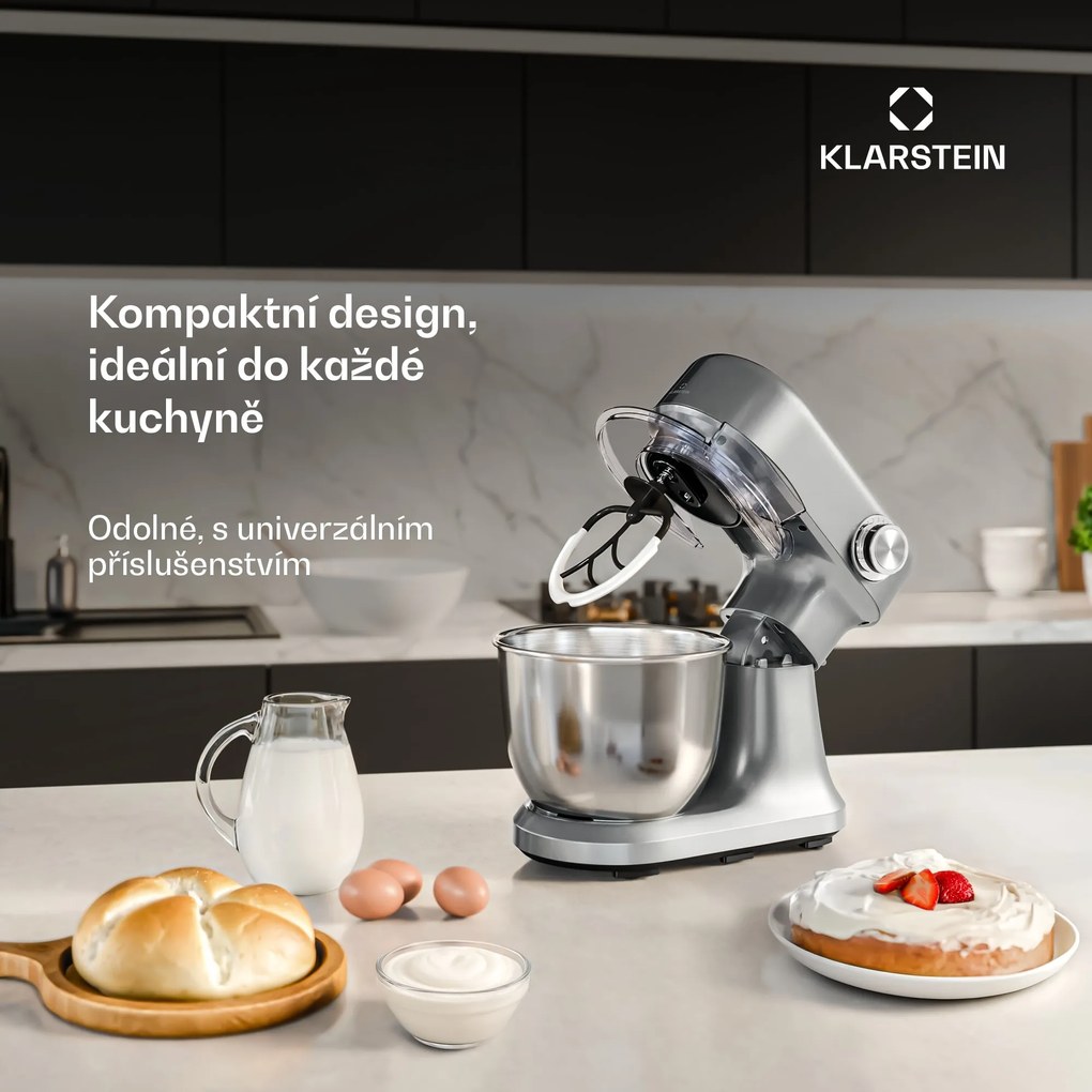 Klarstein Bella Evo kuchyňský robot | planetární míchací systém | 3 nástavce na mixování | 1500 W | 5 l