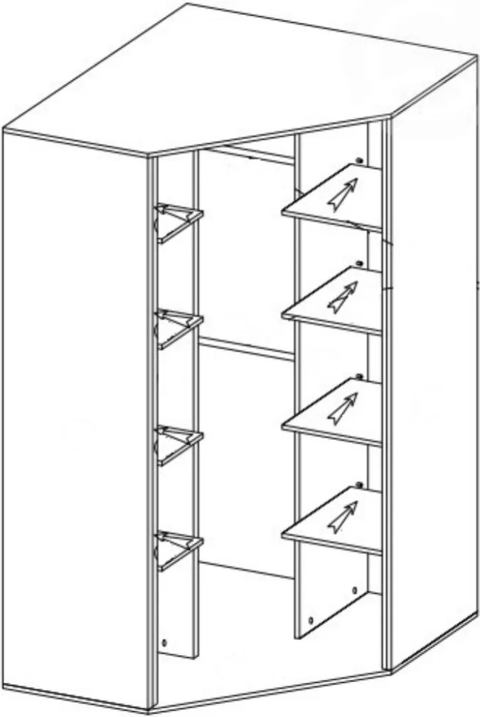 Sconto Rohová šatní skříň PHILOSOPHY PH-01 bílá/grafit/červená