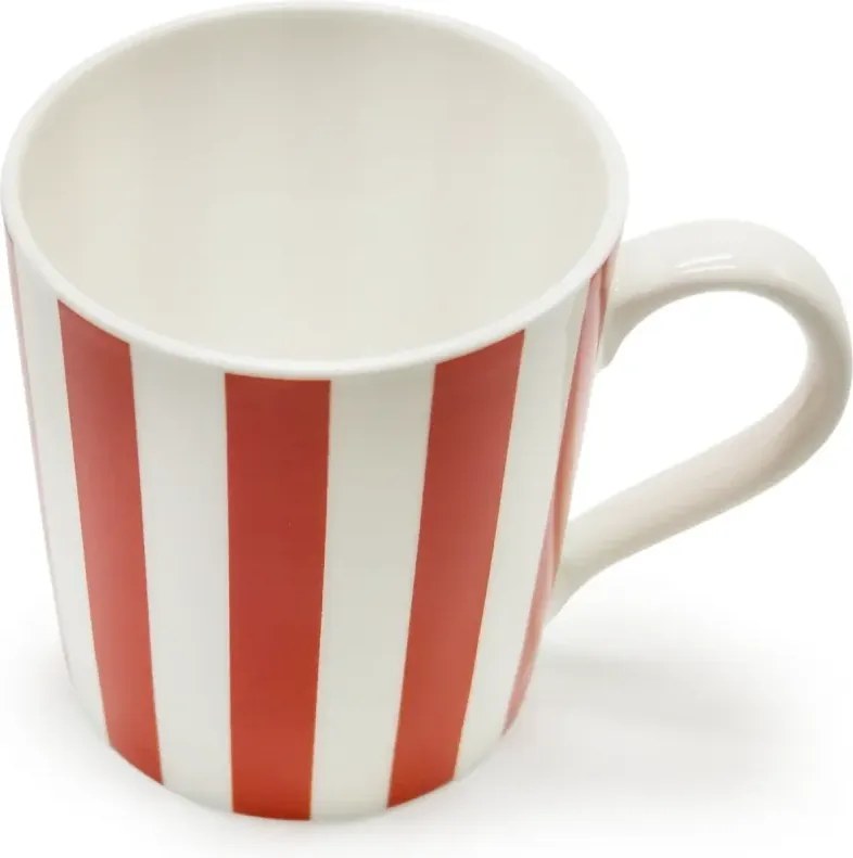Hrnek Ahoy, 350 ml – porcelán Fine Bone China, červené pruhy, námořnický design