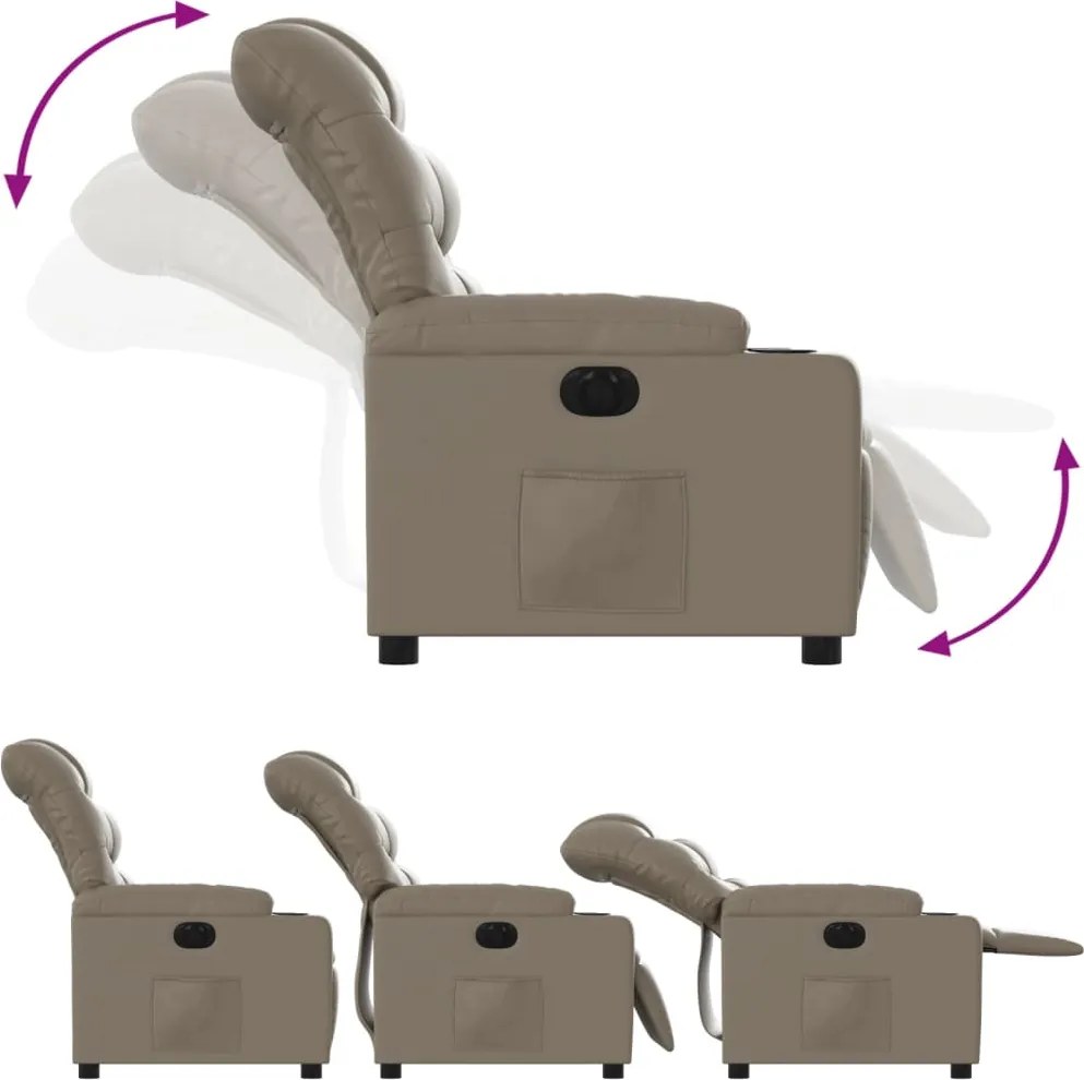 Elektrické polohovací křeslo cappuccino umělá kůže 3206591