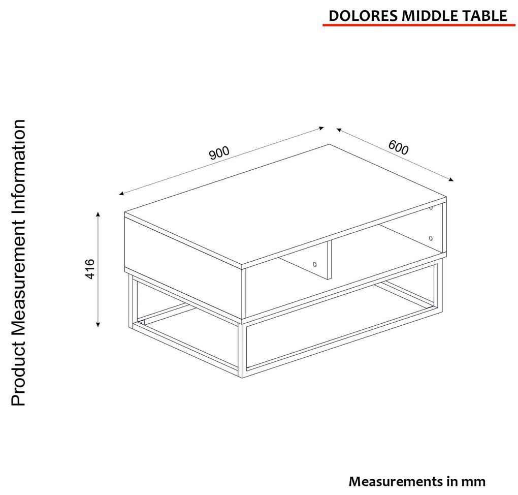 Konferenční stolek Dobby (dub safírový + antracit). 1089682