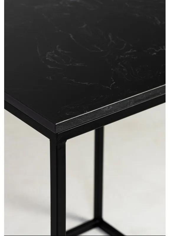 Mramorový odkládací stolek Laval 45 cm černý