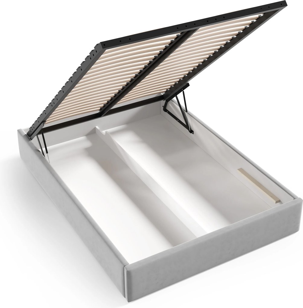 Eka Čalouněná postel INTIMA 160x200 cm Barva látky Trinity: Tmavě zelená (Trinity 2328), Úložný prostor: S dřevěným rámem úložného prostoru