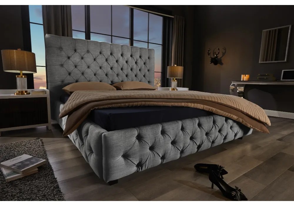 Massive home | Postel PARIS CHESTERFIELD 180x200cm - šedá