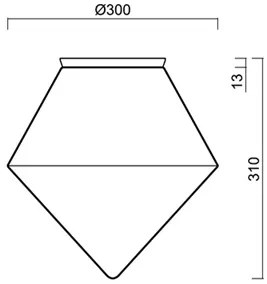 Osmont Afra, stropní svítidlo 1xE27, prům. 30cm, sklo