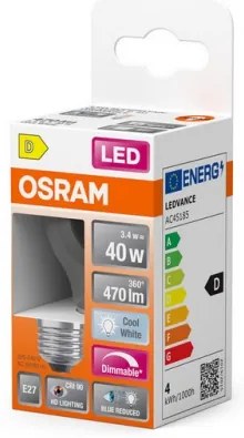 LED žárovka E27 OSRAM Filament 3,4 (40W) neutrální bílá (4000K) stmívatelná