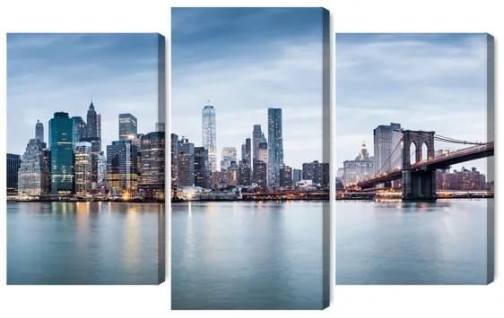 Vícedílný obraz Panoramatický Výhled Na Město New York Nedostatek Nedostatek Přírodní plátno 60x40