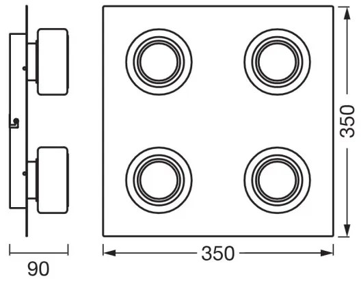 Ledvance -LED Koupelnové stropní svítidlo ORBIS FLAME 4xLED/5,5W/230V IP44 černá