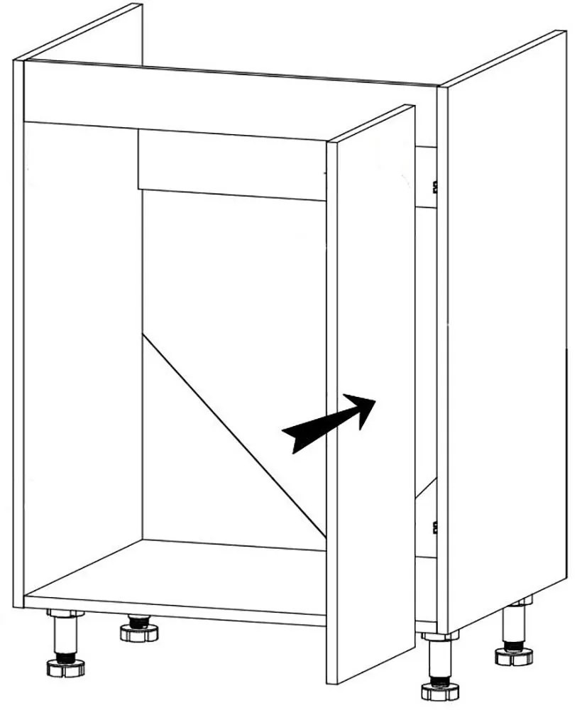 PROVENCE k | dolní skříňka D60Z-P dřezová | PRAVÁ | 60 cm | SOKL v CENĚ | bílá/borovice andersen