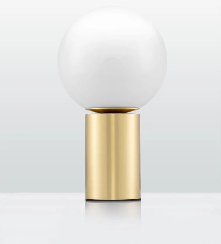Bílá/ve zlaté barvě skleněná stolní lampa (výška 35,5 cm) Vita – Nova Luce