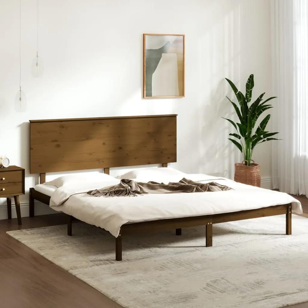 Rám postele medově hnědý masivní borovice 200 x 200 cm,  3104826