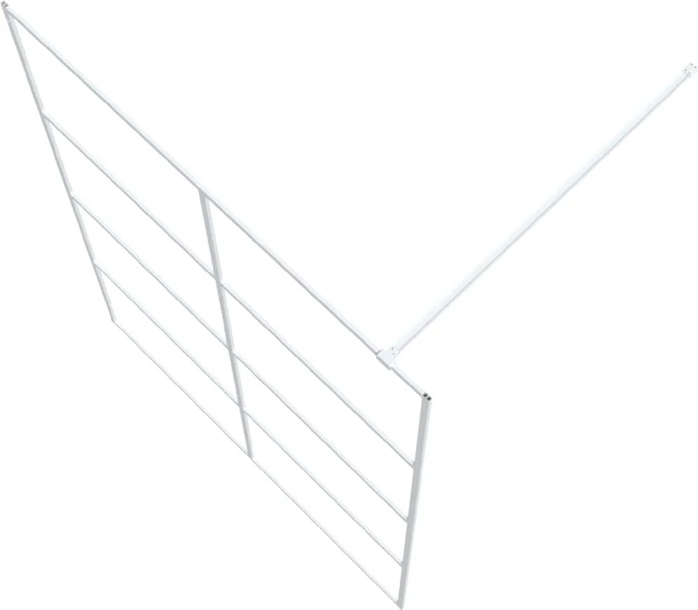 Sprchová zástěna walk-in bílá 140 x 195 cm čiré ESG sklo 152144