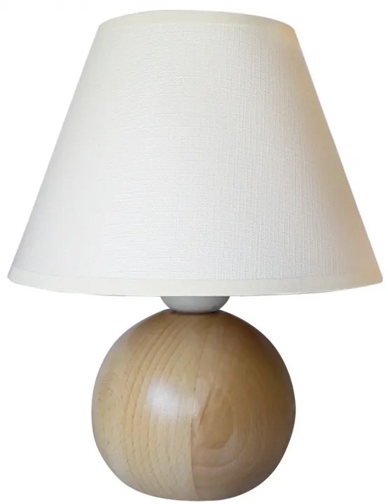 Stolní lampička SANDRIA Lampa dřevo koule světlá